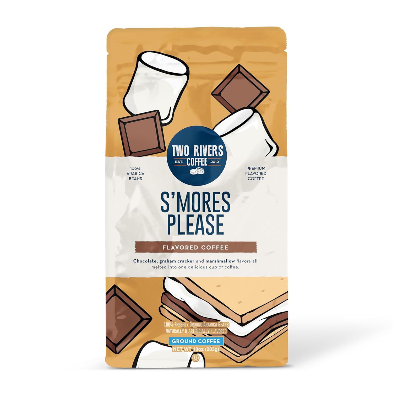 Two Rivers Coffee S'mores Please Flavored Ground Coffee - 10 oz - Two ...