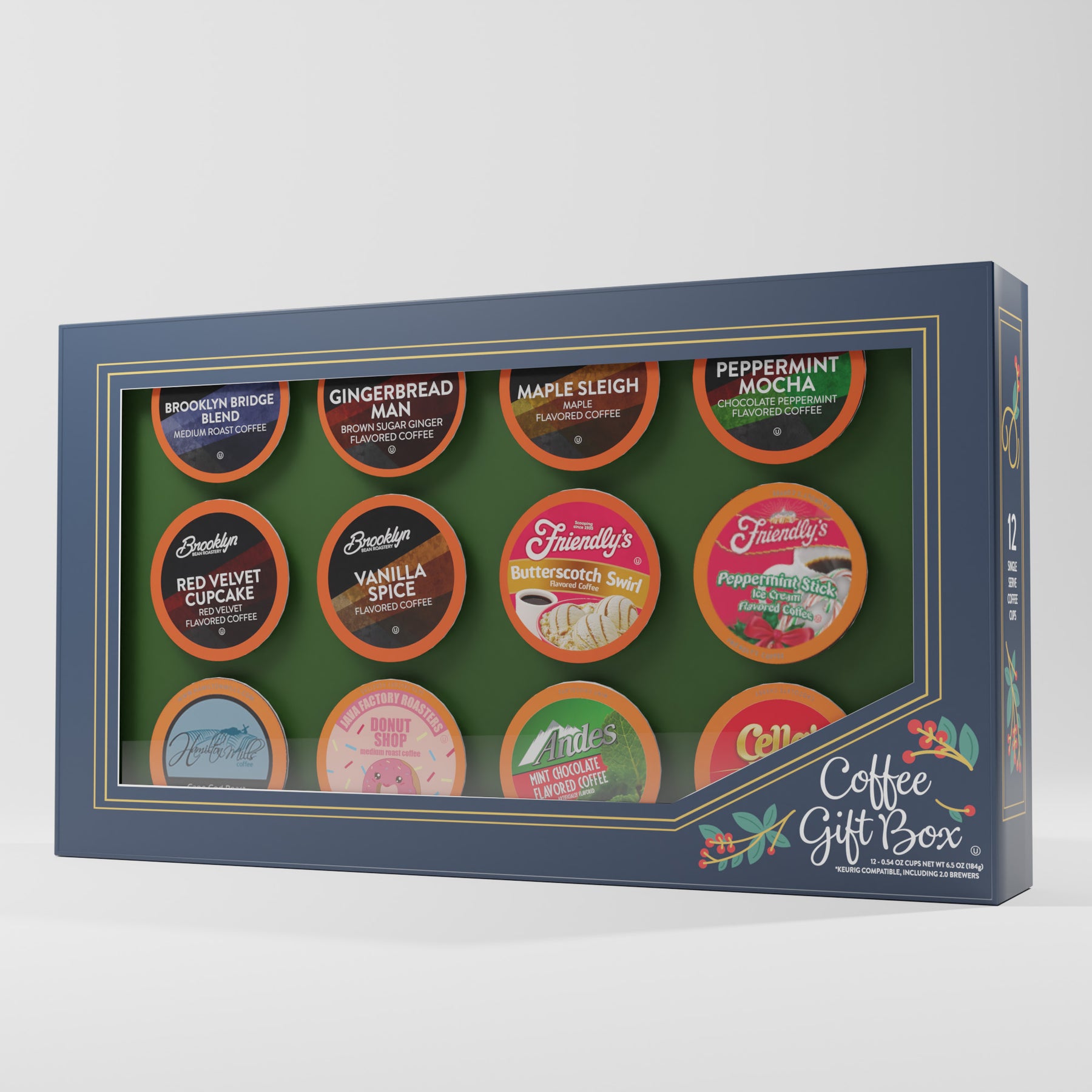 Holiday Variety Coffee Pods Gift Box (Case of 6) - Two Rivers Coffee Direct