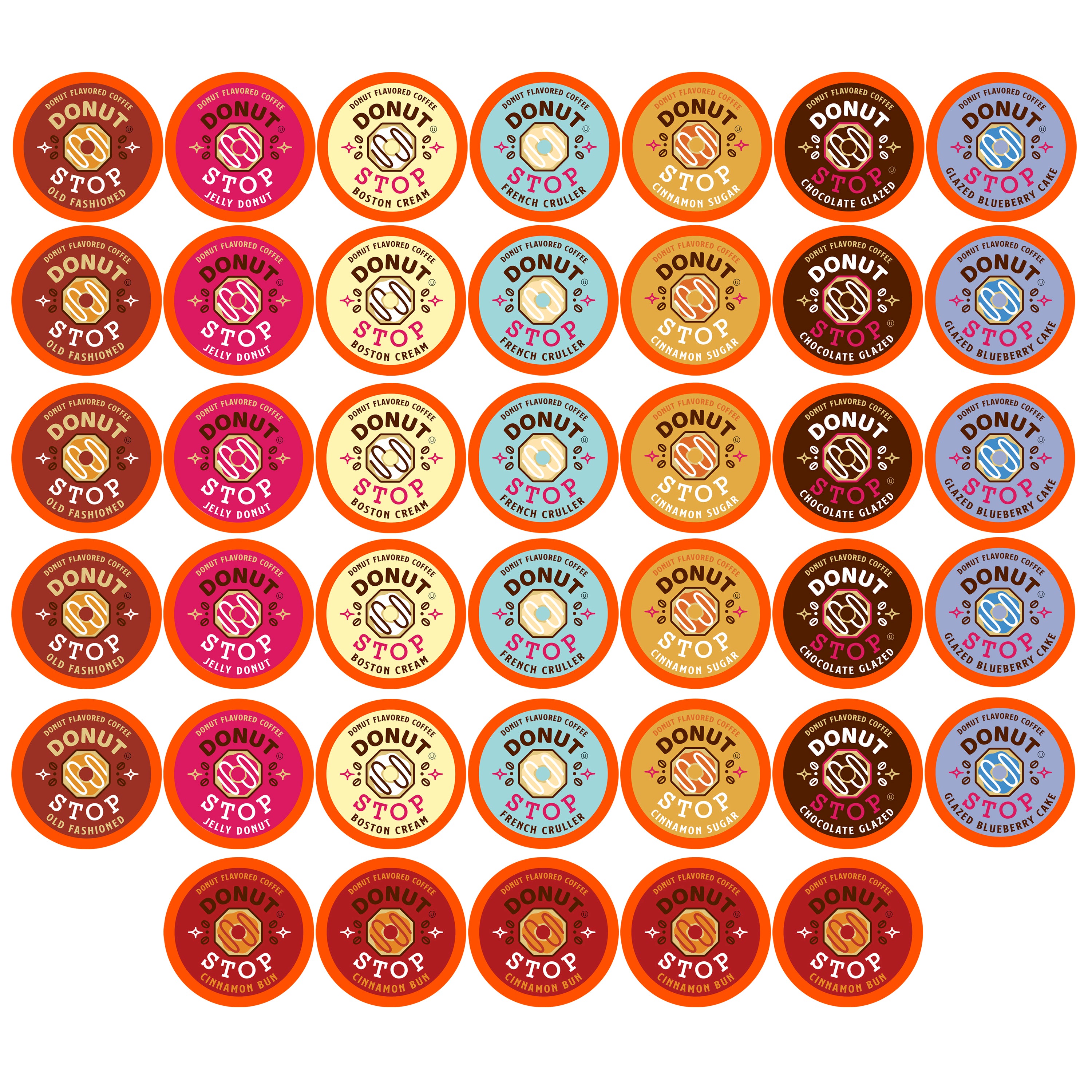 Donut Stop Donut Assorted Donut Coffee Pods Variety Pack - Two Rivers ...